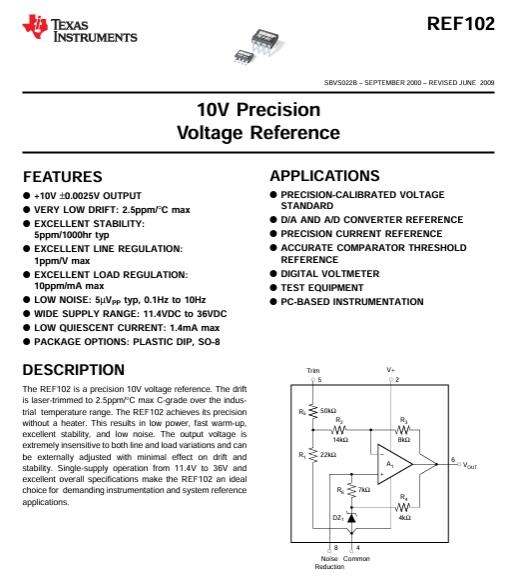 REF102AU TI IC VREF SERIES 0.1% 8SOIC | 露天市集 | 全台最大的網路購物市集