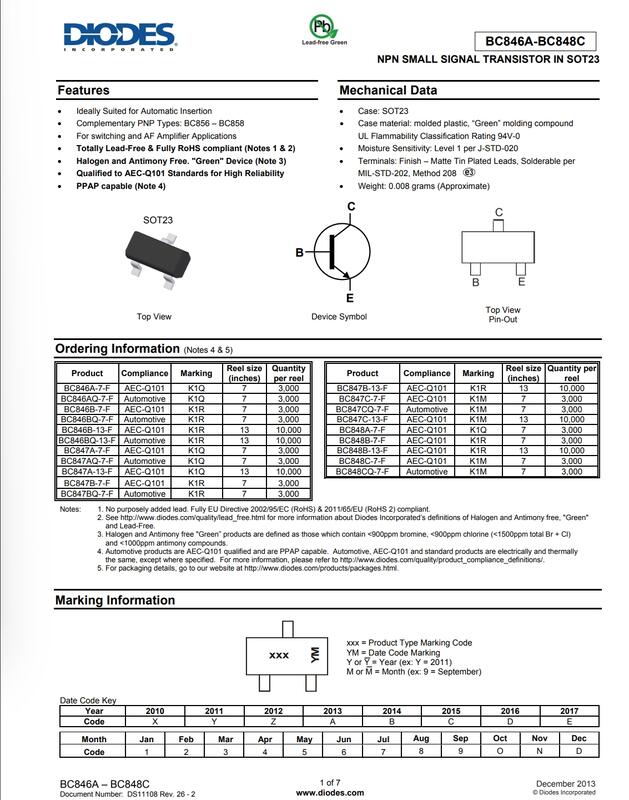 BC846A-7-F DIODES 電晶體 - 雙極 (BJT) - 單 NPN 65 V SOT-23-3 | 露天市集 | 全台最大的網路購物市集
