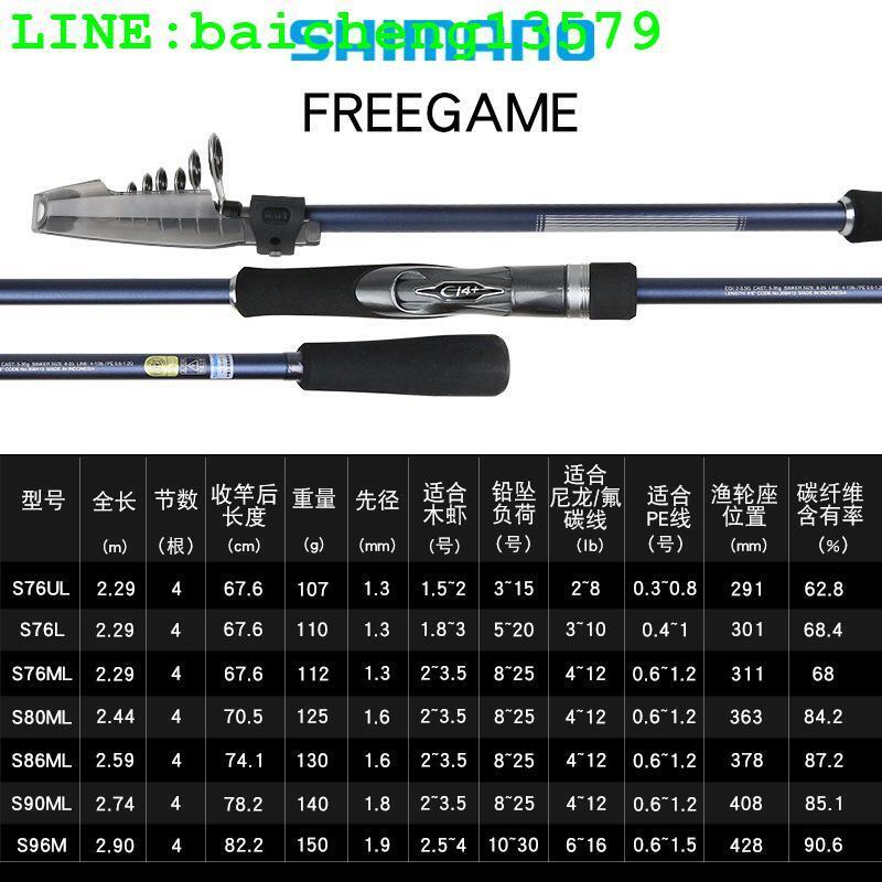 SHIMANO魚竿23款FREEGAME便攜旅行竿振出式滑漂路亞竿海鱸翹嘴竿 | 露天市集 | 全台最大的網路購物市集
