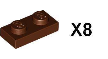 全新LEGO樂高薄板 3023 4211150 紅棕色 Plate 1x2 (8個) A01 F12 J41 | 露天市集 | 全台最大的網路購物市集