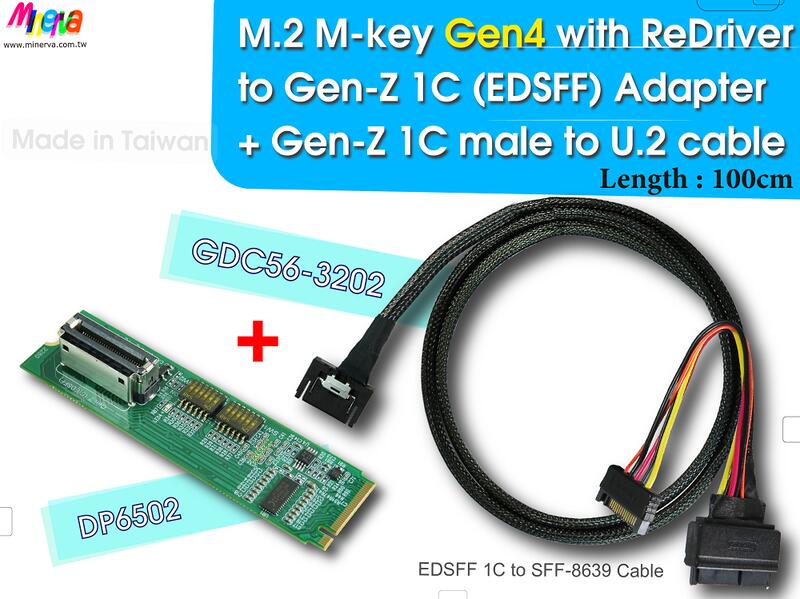 M.2 PCIe4.0+ReDriver to SFF-TA-1020 1C+Gen-Z 1C to U.2,100cm | 露天市集 | 全 ...