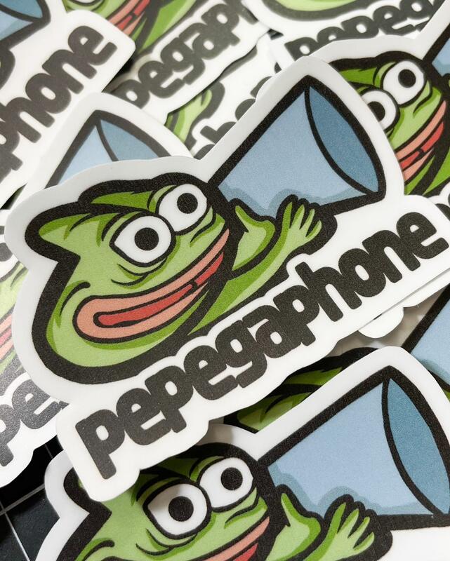 迷因-佩佩蛙 pepegaphone 迷因貼紙 霧面 厚磅 超耐磨貼紙 防刮 防水貼紙 行李貼紙 | 露天市集 | 全台最大的網路購物市集