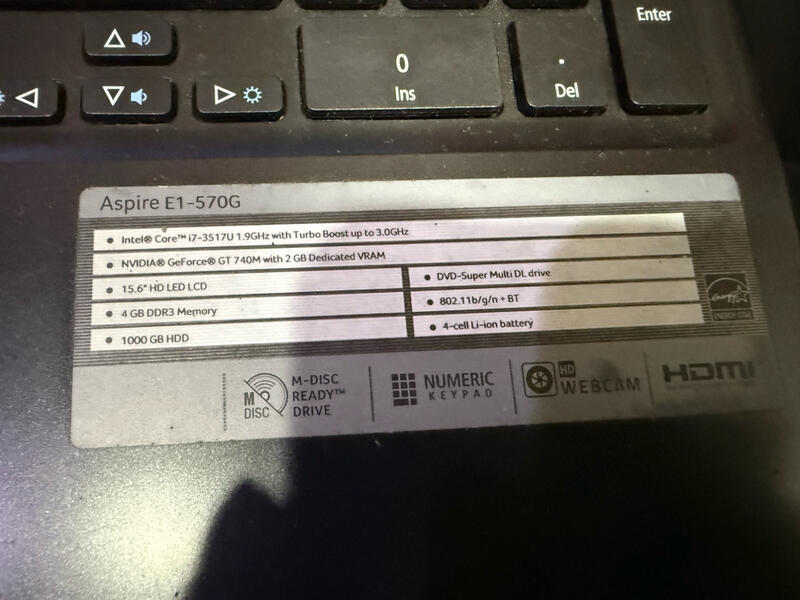 零件機 Acer e1-570g i7 3517u 3 代 處理器 故障機 | 露天市集 | 全台最大的網路購物市集