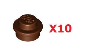 【磚樂】10個一組 LEGO 樂高 4073 4216581 Plate Round 1x1 紅棕 圓粒 | 露天市集 | 全台最大的網路購物市集