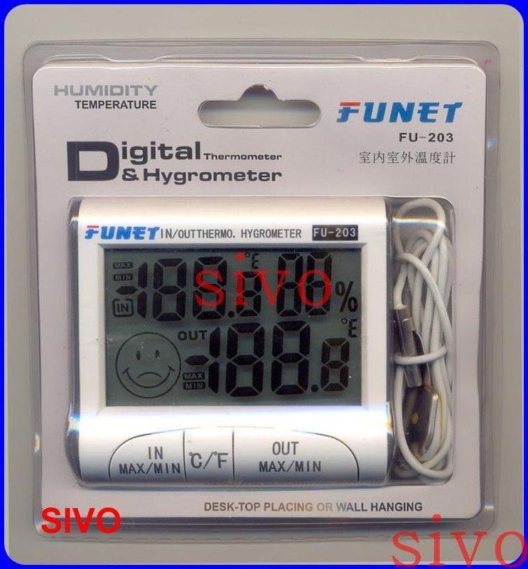 ☆SIVO蘋國商城☆台灣FUNET FU-203 電子液晶顯示 室內 室外 溫度計 濕度計 溫濕度計 | 露天市集 | 全台最大的網路購物市集