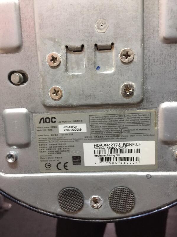 賣一台便宜的「AOC 電腦螢幕」(23吋、型號:230LM00009），歡迎來電詢問，感謝您！ | 露天市集 | 全台最大的網路購物市集