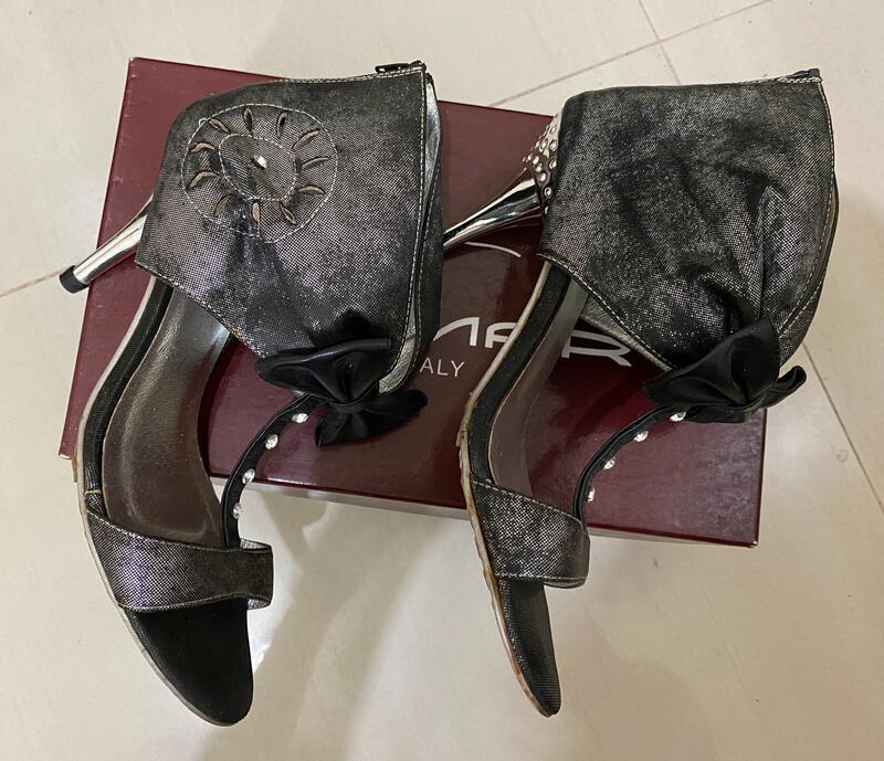 CUMAR ITALY 品牌 甜美性感黑灰 上班/晚宴 踝靴貼鑽時尚造型涼鞋高跟鞋~(37)~1200元~免郵 | 露天市集 | 全台最大的 ...