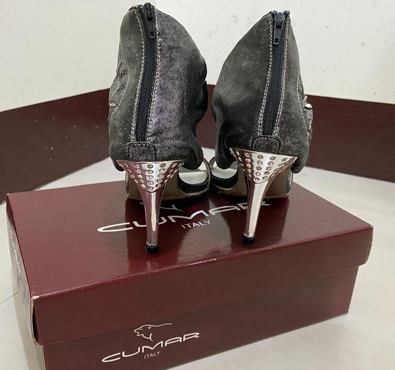 CUMAR ITALY 品牌 甜美性感黑灰 上班/晚宴 踝靴貼鑽時尚造型涼鞋高跟鞋~(37)~1200元~免郵 | 露天市集 | 全台最大的 ...
