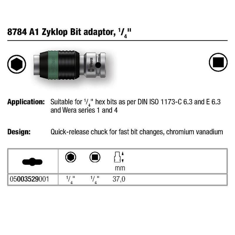 ☆SIVO電子商城☆德國Wera 8784 A1 1/4"(2分)套筒起子快速接頭 獨眼怪棘輪扳手1/4轉接頭 | 露天市集 | 全台最大的 ...