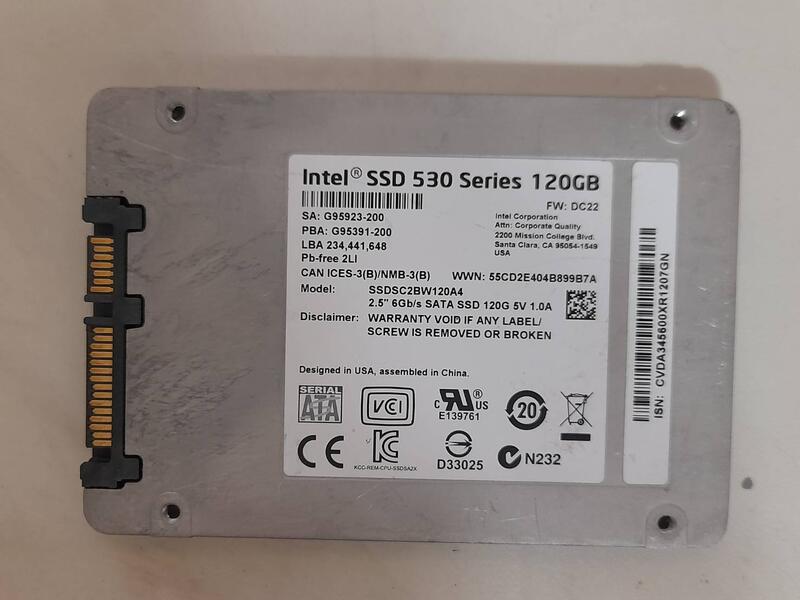 Intel SSD 530 Series 120GB SATA3 SSD固態硬碟 使用時數6000多小時 | 露天市集 | 全台最大的網路購物市集