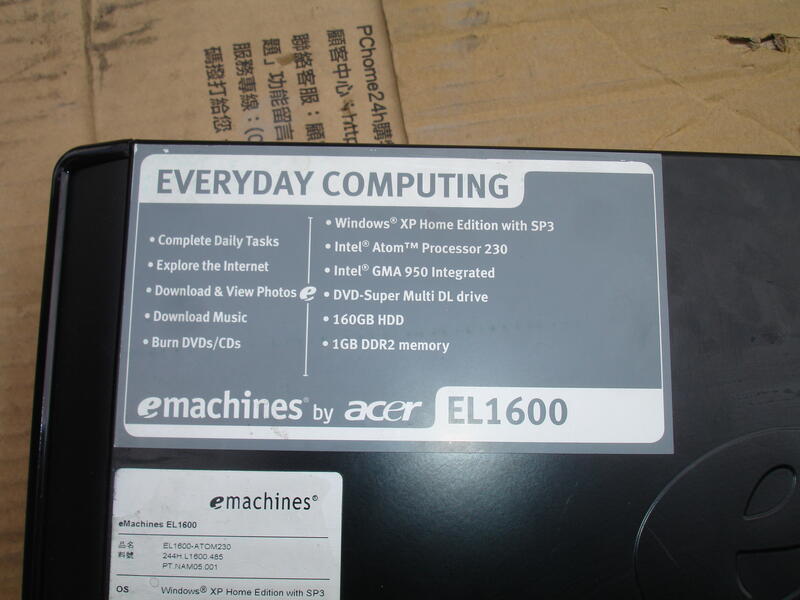 露天二手3C大賣場 Acer eMachines EL1600 電腦主機 XP作業系統 “現貨 品號88307 | 露天市集 | 全台最大的 ...