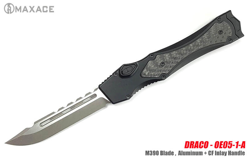 【angel 精品館 】Maxace Draco 天龍座 黑鋁碳纖柄拉桿制動Drop Point OTF彈簧刀OE05 | 露天市集 | 全台最大的網路購物市集