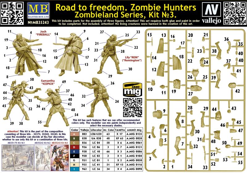 Master Box (MB) 1/35 35243 殭屍獵人 (屍樂園系列) Kit.3 | 露天市集 | 全台最大的網路購物市集