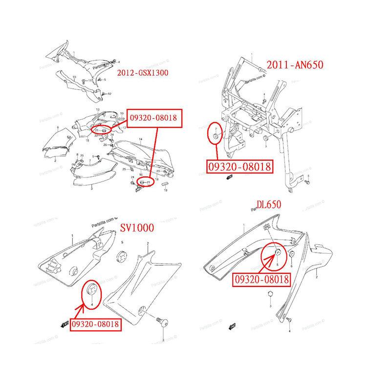 APOF4-37~GSR600橡膠墊/AN650/GSX1300R橡膠墊/09320-06504/09320-08018 | 露天市集 | 全 ...