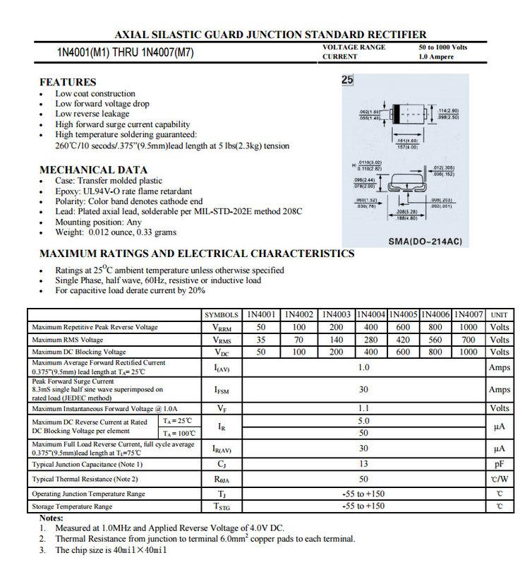 【DIY_LAB#40C】(100個)M7/1N4007(貼片SMA)1A1000V 整流二極體 4*2.5mm(現貨) | 露天市集 | 全 ...