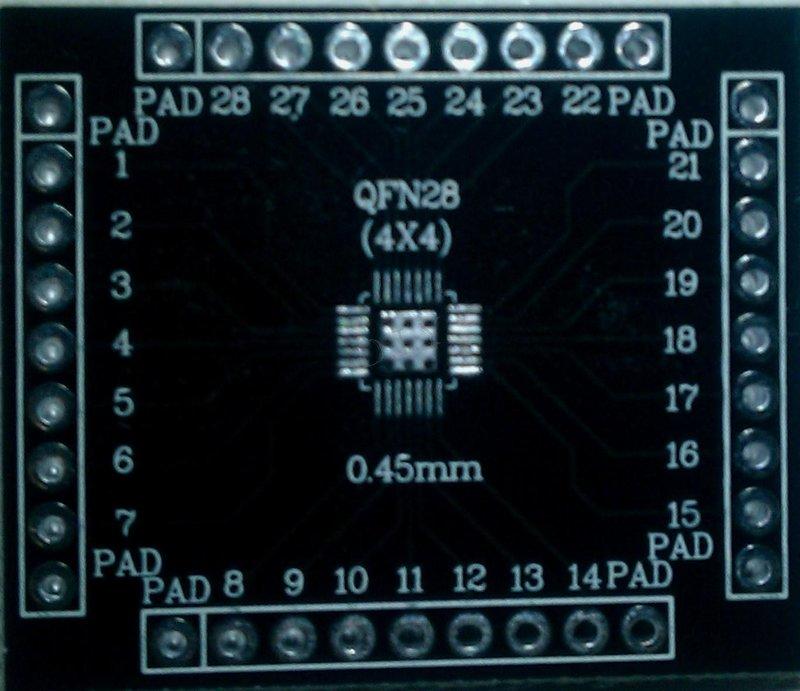 [數位DIY] QFN28(4x4) 0.45mm TO DIP 轉接板(PAD) | 露天市集 | 全台最大的網路購物市集