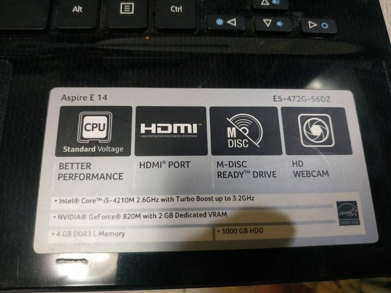 商務文書輕電競Acer E5-472G-56DZ E5-472G 14吋筆電 i5-4210 820M 可過電開機進系統 | 露天市集 | 全台最大的網路購物市集