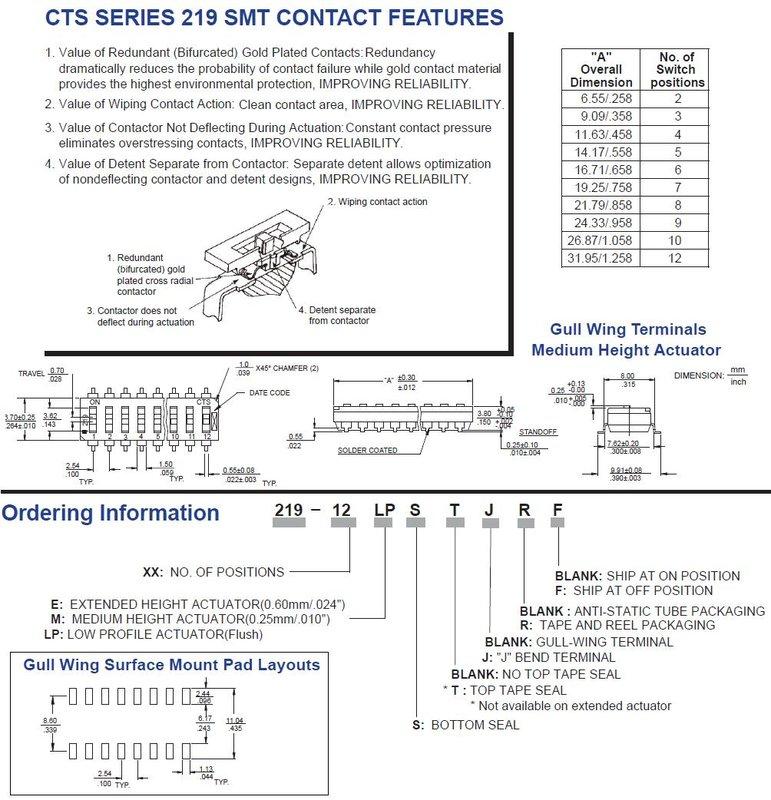 SW 2bit指撥開關 ( CTS 博士電子 2192MS ) SMD (8*5*3.8mm) 50V 0.1A | 露天市集 | 全台最大的 ...