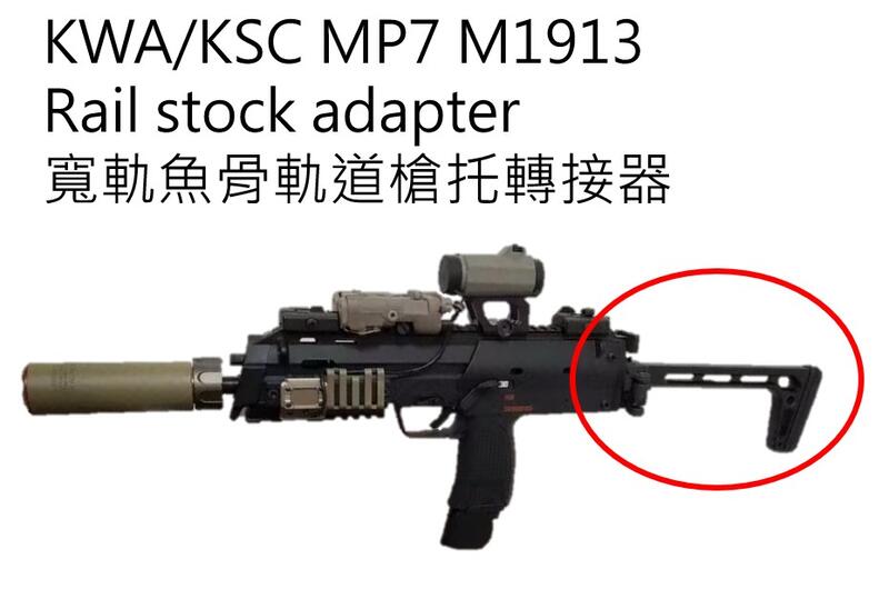 現貨-KWA/KSC MP7 / A1 後托轉接 寬軌STD 1913規格寬軌戰術魚骨托轉接器-STK-018 | 露天市集 | 全台最大的網路購物市集