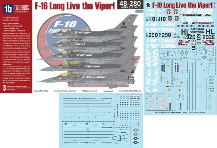 TwoBobs Decals 1/48 F-16A/B/C 戰隼式戰機水貼_48-280 | 露天市集 | 全台最大的網路購物市集
