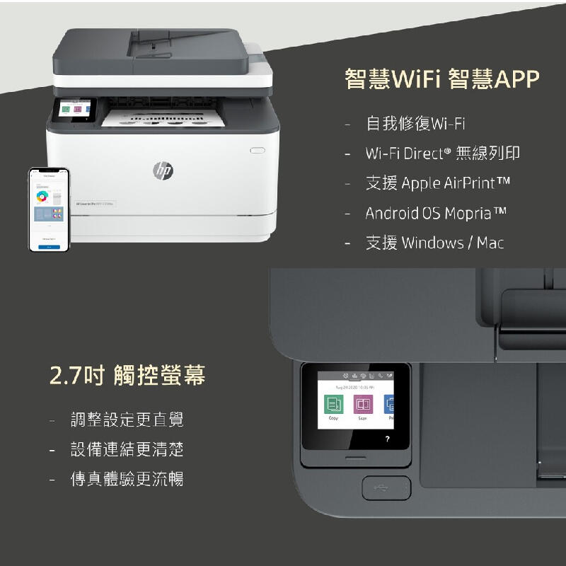 HP 惠普 LaserJet Pro MFP 3103fdw 黑白雷射雙面傳真事務機《黑白多功能印表機》 | 露天市集 | 全台最大的網路購物市集