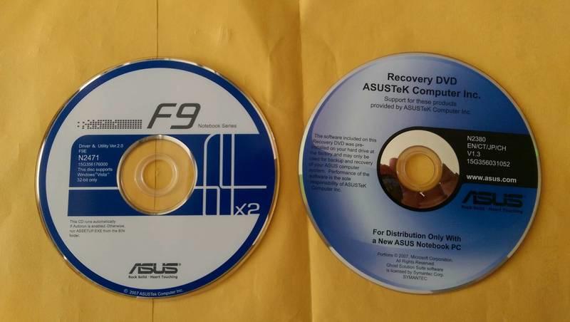 華碩 ASUS F9E 筆電 筆記型電腦 Recovery DVD 回復光碟 驅動程式 光碟 | 露天市集 | 全台最大的網路購物市集