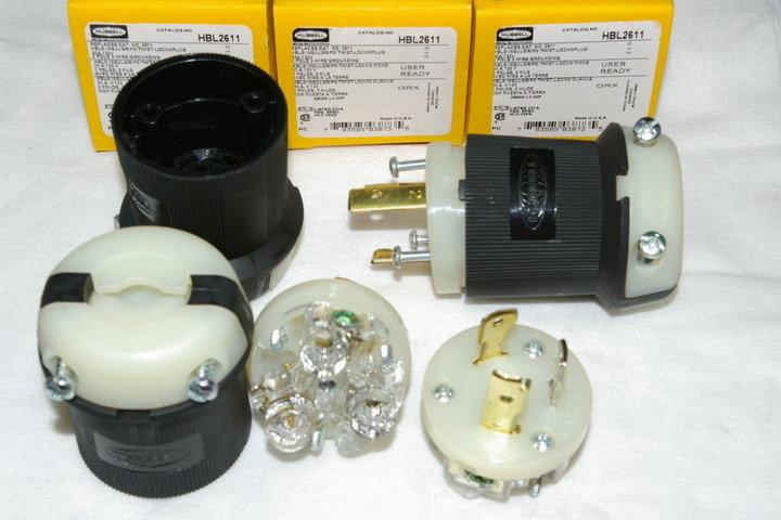 美國電料大廠原裝進口HUBBELL HBL2611 L5-30 125V 30A 2HPTwist-Lock 大電流連接頭插座 MADE IN ...