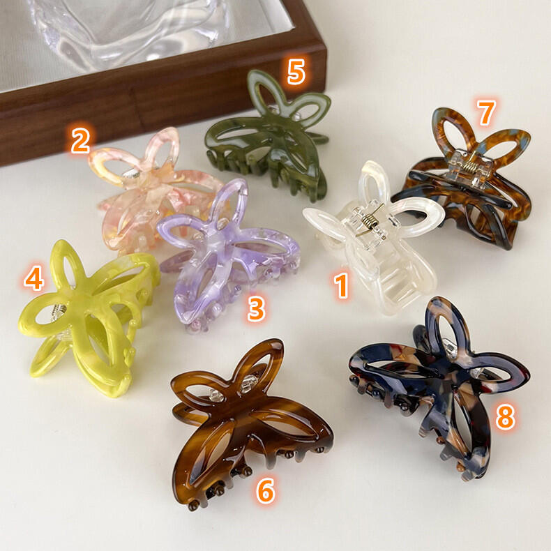 {朵朵韓飾} C804 韓國直送(正韓)-個性氣質壓克力蝴蝶抓夾(八色) | 露天市集 | 全台最大的網路購物市集