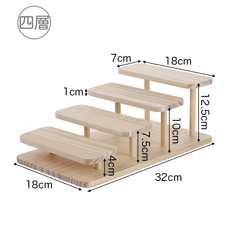 四層 高低面木製展示架 眼鏡架 置物架 文創市集 擺攤 商品陳列 公仔 多層 多尺寸【JI2849】《Jami》 | 露天市集 | 全台最大的 ...