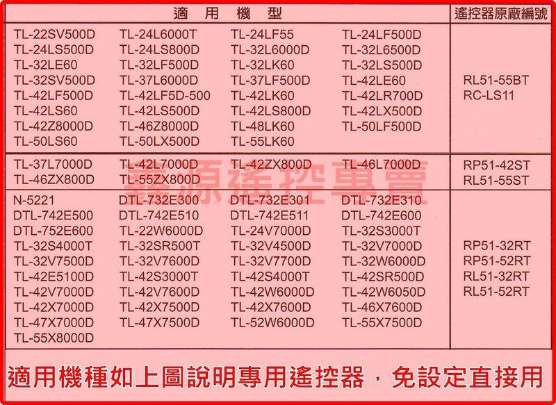 CHIMEI 奇美 RL51-55BT RC-LS11 RP51-32RT RP51-52RT 專用遙控器 免設定 | 露天市集 | 全台最大的網路購物市集