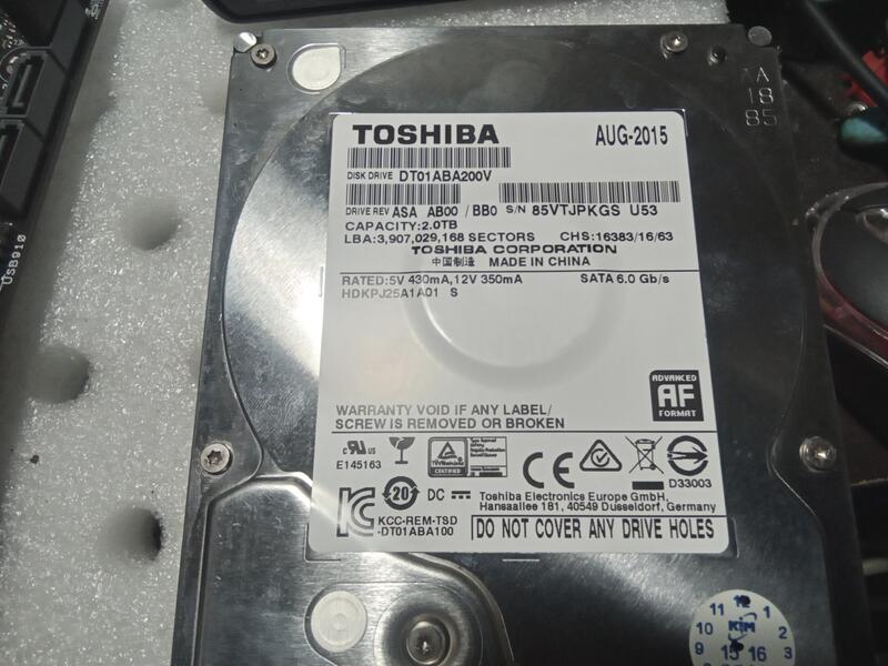 TOSHIBA DT01ABA200V 2000GB 2T 3.5吋 硬 碟 | 露天市集 | 全台最大的網路購物市集