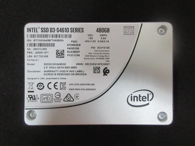 INTEL SSD D3-S4610 SERIES 480GB 固態硬碟 (SSDSC2KG480G8) | 露天市集 | 全台最大的網路購物市集