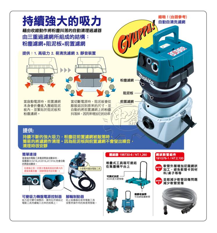 ＊中崙五金【附發票】牧田 連動式乾溼兩用吸塵器 VC1310L/ VC2510L / VC3210 可接集塵式電動工具 | 露天市集 | 全台 ...