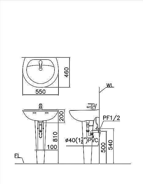 大鯊魚水電廣場】CAESAR 凱撒 L2220S／B260C 面盆配長瓷腳 洗臉盆 面盆 | 露天市集 | 全台最大的網路購物市集