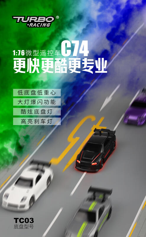 TURBO RACING 1:76全新平跑C74 全比例迷你遙控車rc 高仿真精緻 競速車款 競速車款 不是甩尾車喔 | 露天市集 | 全台最 ...