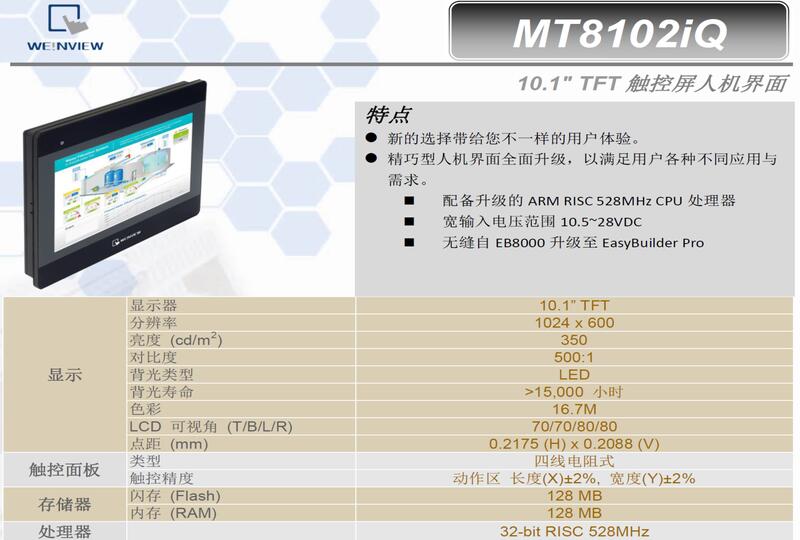 [新品.推薦] 威綸 威綸通 網路型 10.1英吋 人機 HMI MT8102IQ | 露天市集 | 全台最大的網路購物市集