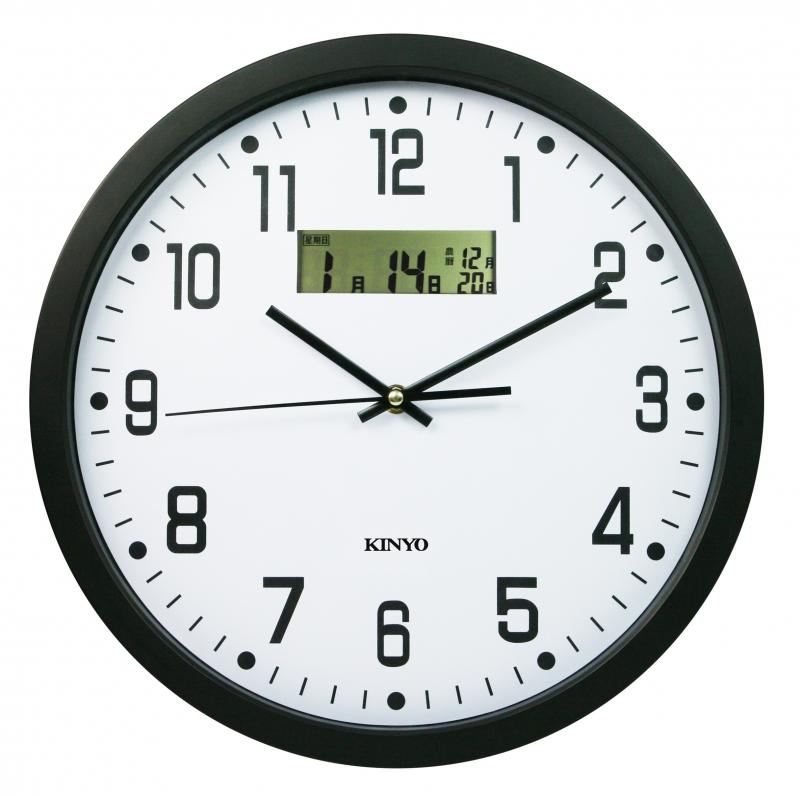 KINYO 14吋 LCD 顯示掛鐘 CL-151 超靜音 掃瞄機芯 日期LCD顯示-【便利網】 | 露天市集 | 全台最大的網路購物市集