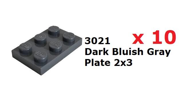 【磚樂】10個一組 LEGO 樂高 3021 4211043 Plate 2x3 深灰 薄板 | 露天市集 | 全台最大的網路購物市集