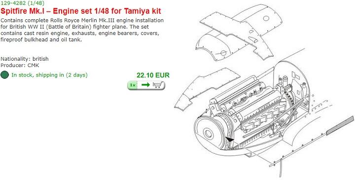 CMK 1/48 Spitfire Mk.I – Engine set 噴火一型戰機引擎組 樹脂改套_4282 | 露天市集 | 全台最大的 ...