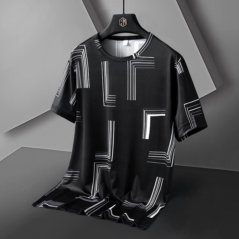 【miki 精選】【M-9XL】大尺碼T恤男 短袖衣服 T恤男 男裝 冰絲T恤 夏天新品印花圓領運動上衣 短t | 露天市集 | 全台最大的網路購物市集