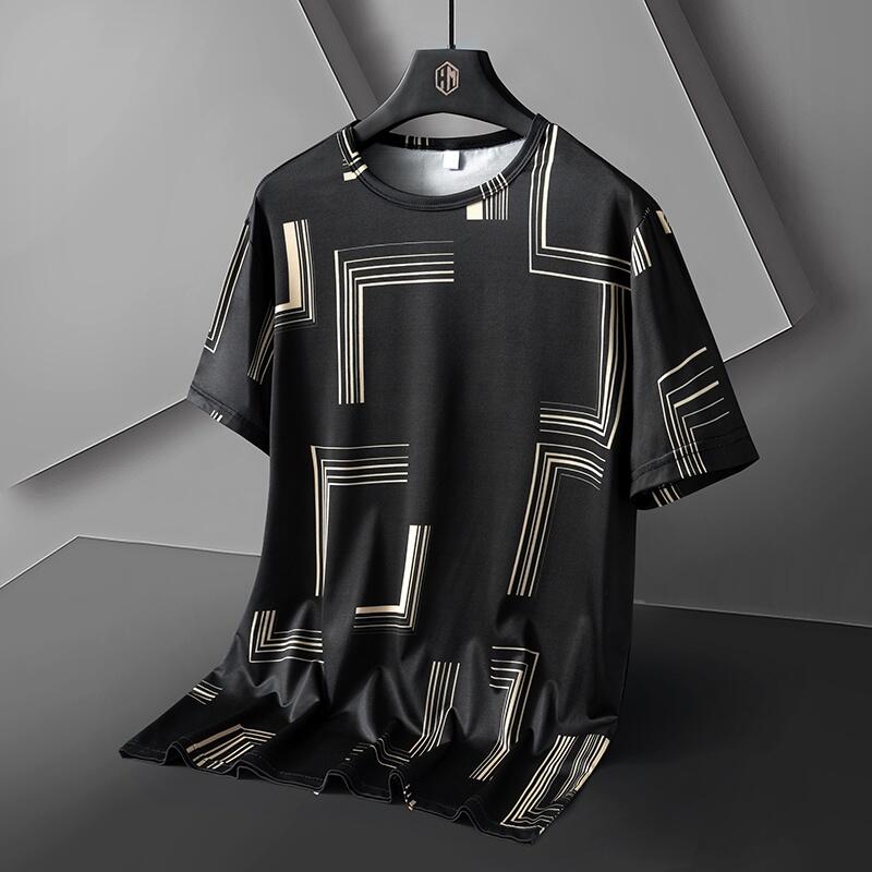 【miki 精選】【M-9XL】大尺碼T恤男 短袖衣服 T恤男 男裝 冰絲T恤 夏天新品印花圓領運動上衣 短t | 露天市集 | 全台最大的網路購物市集