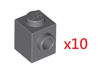 【磚樂】10個一組LEGO樂高87087 4558955 1x1 Stud on 1 Side 深灰單邊側轉 | 露天市集 | 全台最大的網路購物市集