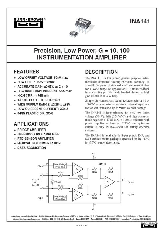 儀器 放大器(INA141UA TI) 1 個電路 8-SOIC | 露天市集 | 全台最大的網路購物市集