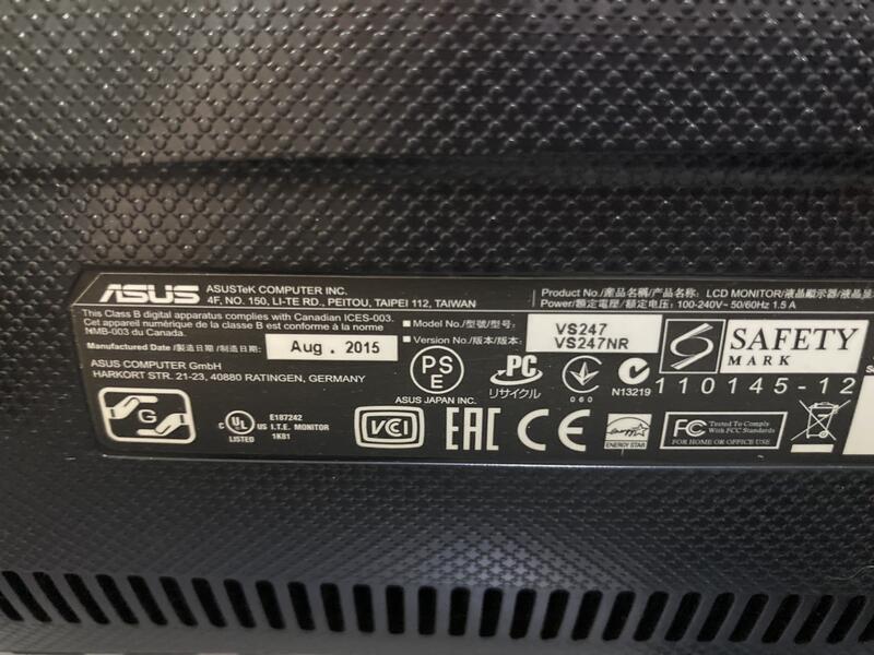ASUS VS247NR 24吋螢幕 二手良品 有使用痕跡 門市保固30天📌優惠價1400 | 露天市集 | 全台最大的網路購物市集