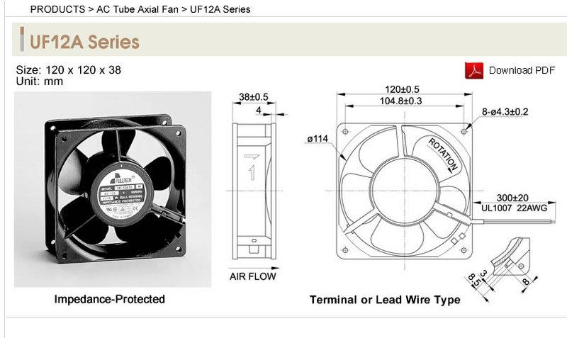 [多元化風扇風鼓]FULLTECH工業風扇UF12A11-H 或 UF12A23-H (120*120*38mm) | 露天市集 | 全台最大 ...