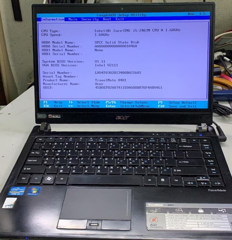 【尚典3C】ACER TravelMate 8481s i5-2467M 14.1吋 P4VC0 (零件機) | 露天市集 | 全台最大的網路購物市集