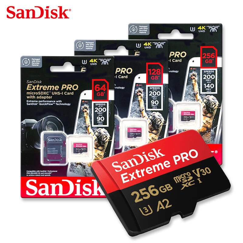 SanDisk Extreme PRO 32G 64G 128G 256G MicroSD U3 A2 高速記憶卡 保固 | 露天市集 | 全台最大的網路購物市集