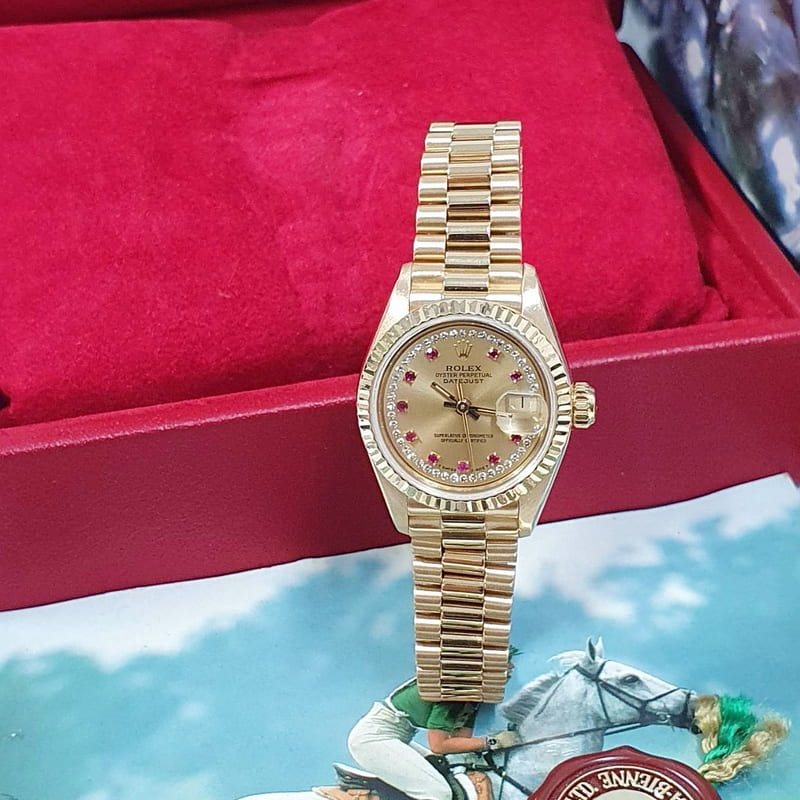 【大眾名錶】ROLEX勞力士 69178 Datejust 蠔式女錶 18K金 紅寶多層鑽面盤 原廠 大眾當舖B1094 | 露天市集 | 全 ...