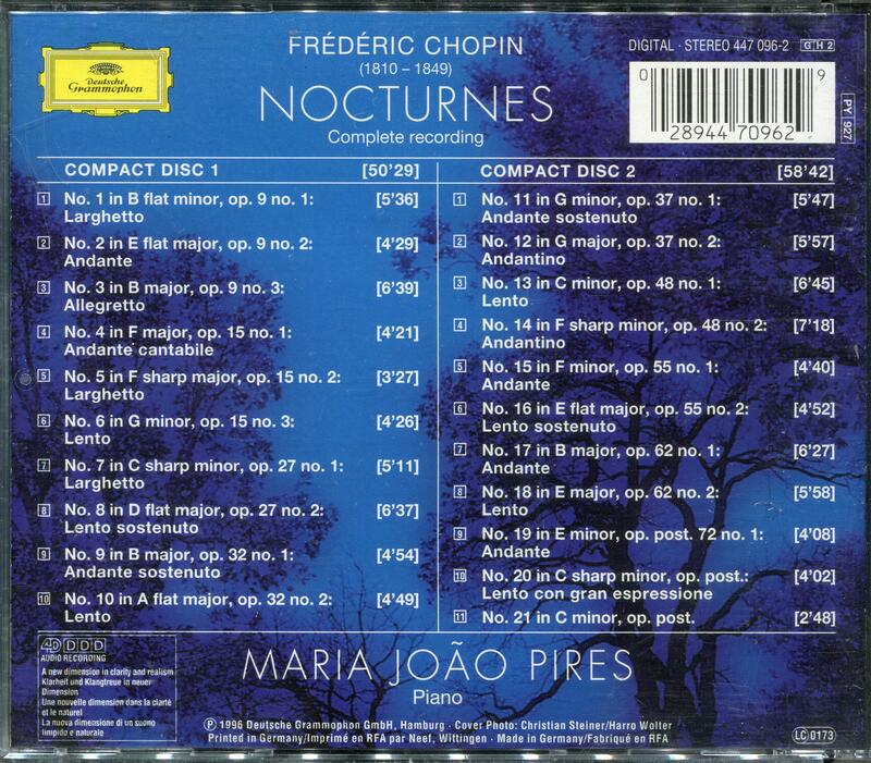 Chopin The Nocturnes - Maria Joao Pires -- DG CD | 露天市集 | 全台最大的網路購物市集