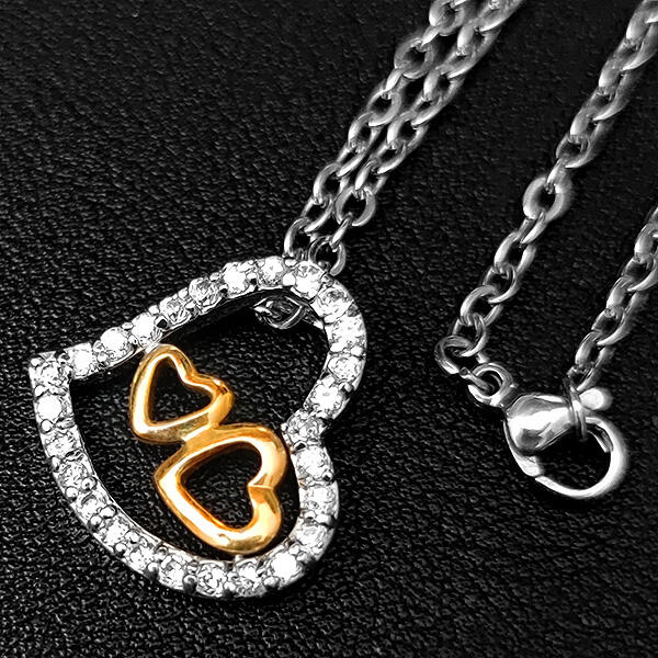 QBOX 》FASHION 飾品【CS4415378】精緻秀氣鏤空雙愛心滿鑽鋯石S925純銀白K墬子/吊墬 | 露天市集 | 全台最大的網路購物市集